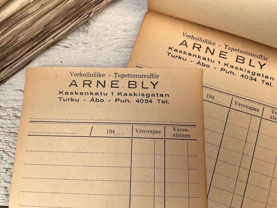 Vintage Unused Store Receipts - 5 Sheets - Upholstery Shop, Junk ...