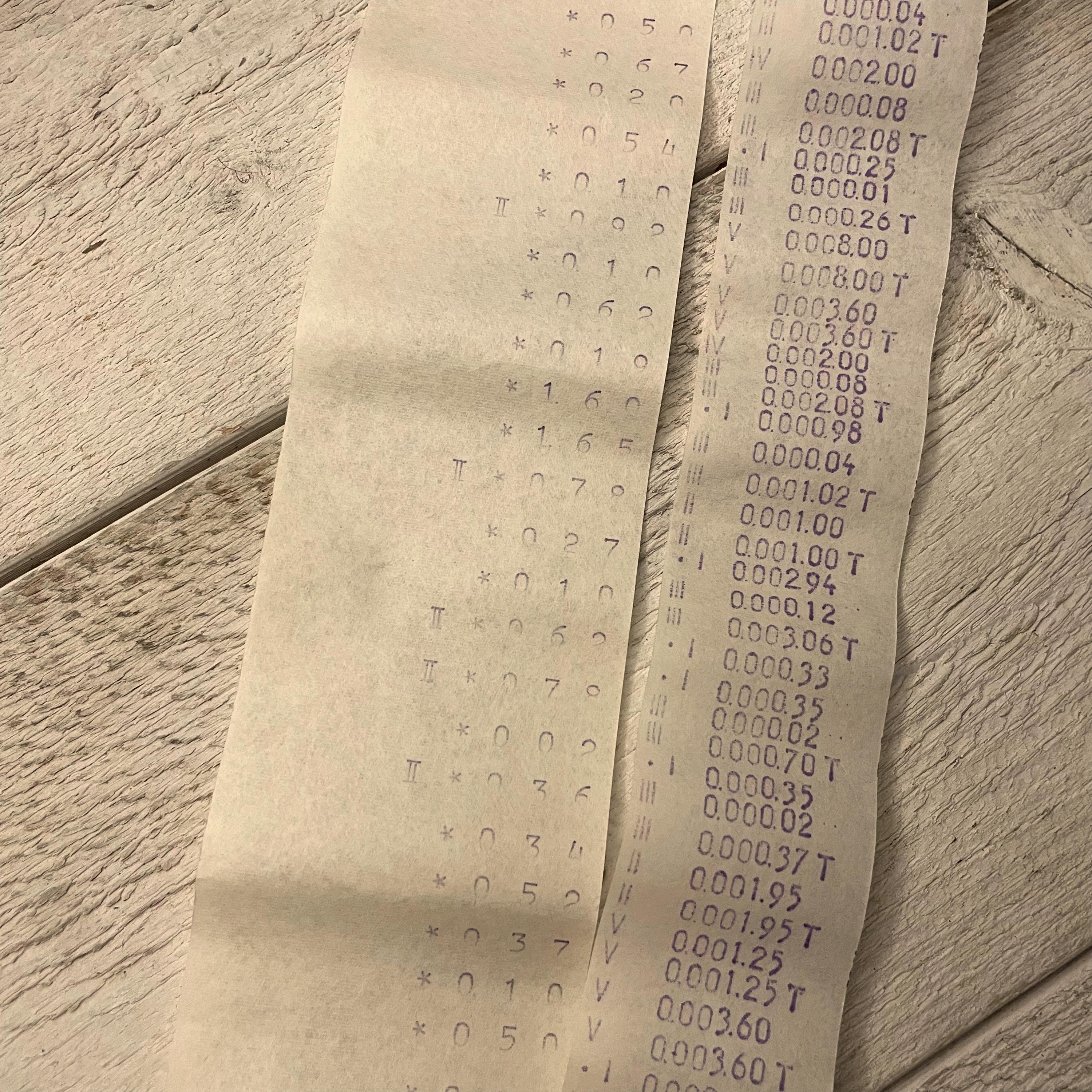 Vintage Used Cash Register Rolls, Adding Machine, Numbers Receipts ...