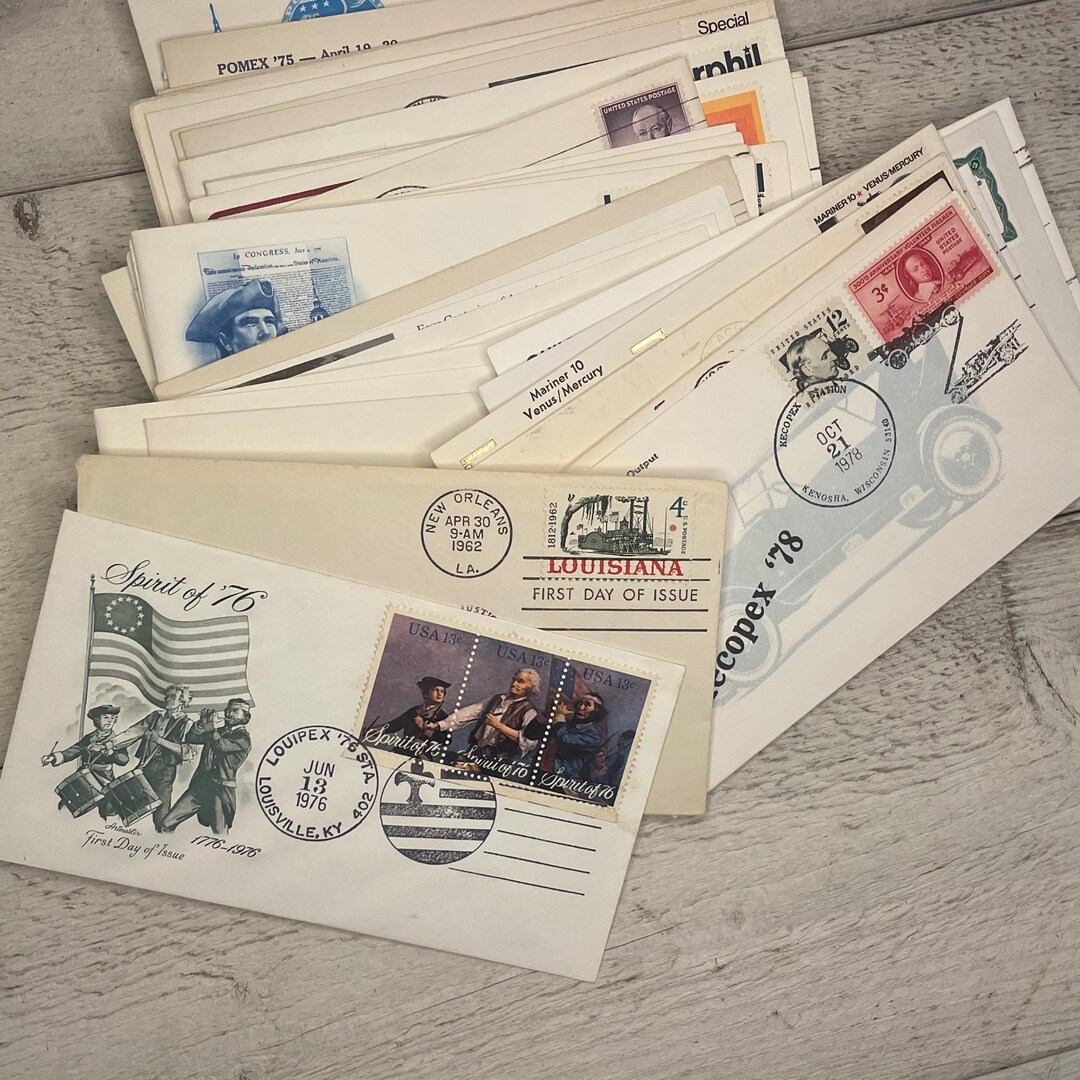 Vintage First Day Issue Envelopes, Mail Postal, With Stamps and ...
