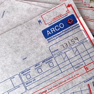 Vintage Gas Station Receipts, Duplicate Receipt With Carbon, 1970s ...