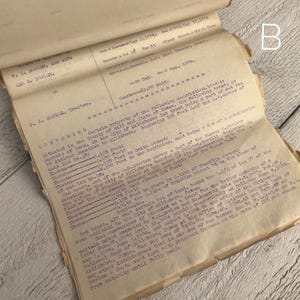 Antique Abstract of Title Document, Legal Notarial Paper Bundle, Typed ...