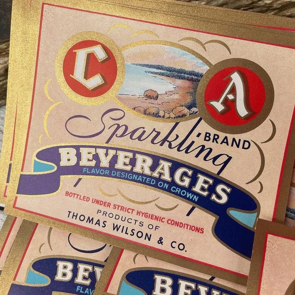 Gold Border Labels - Etsy