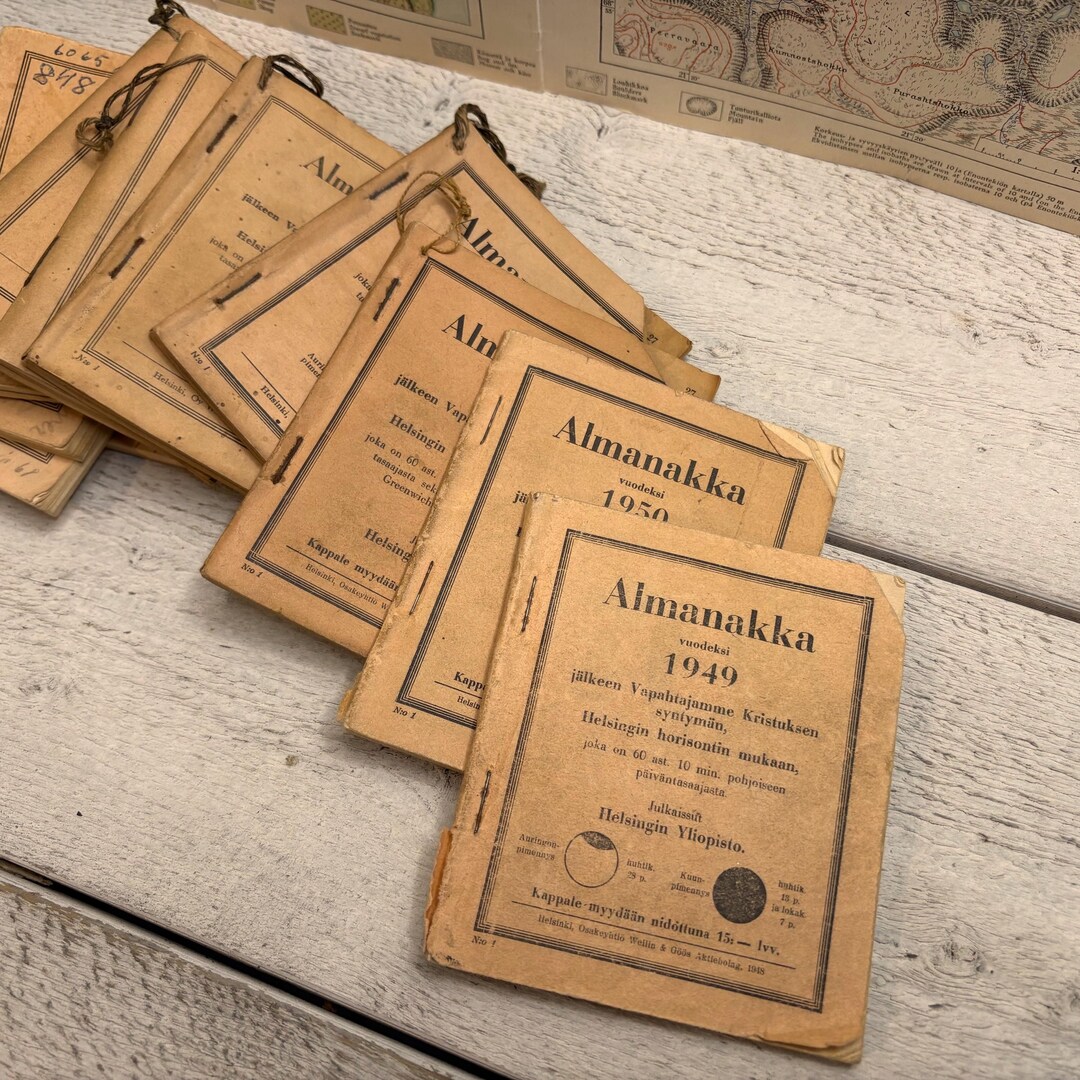 Vintage Finnish Pocket Almanac - ONE Piece of Your Choice - Ephemera ...