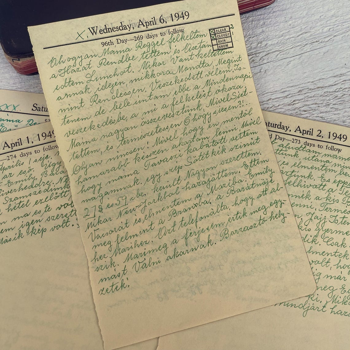 French 1940s-50s Handwritten Agenda Pages - 10 Sheets - for Junk ...