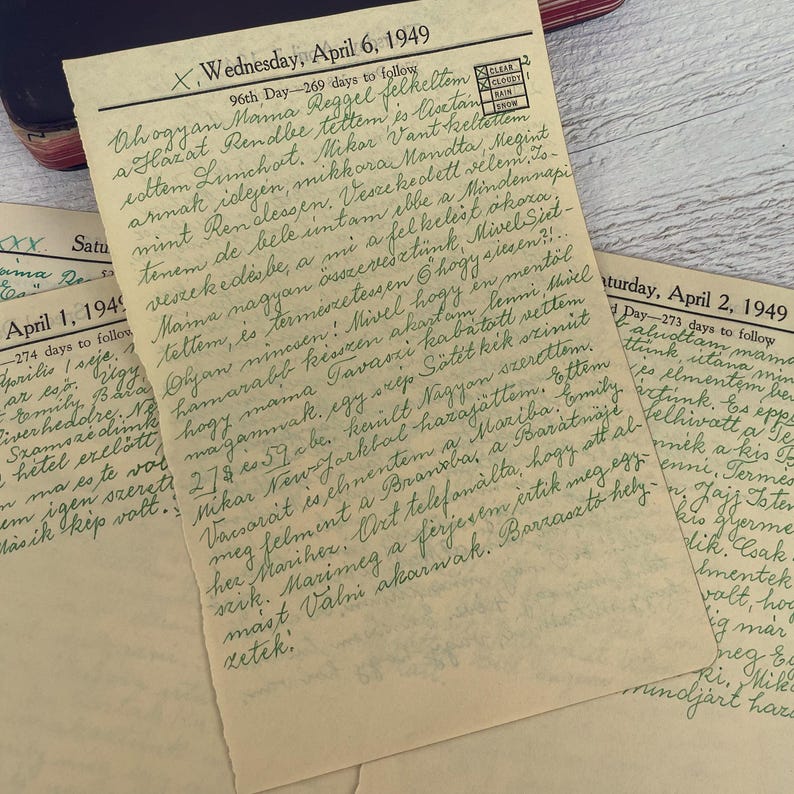 French 1940s-50s Handwritten Agenda Pages - 10 Sheets - for Junk ...