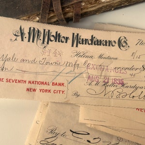 Antique Bank Checks, Hardware Shop Payment Receipt, Vintage Ephemera ...