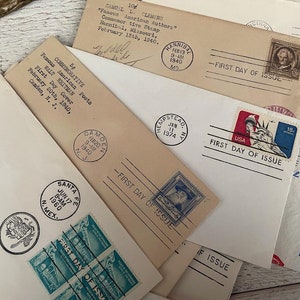 Vintage Used First Day Issue Envelopes Snail Mail With - Etsy