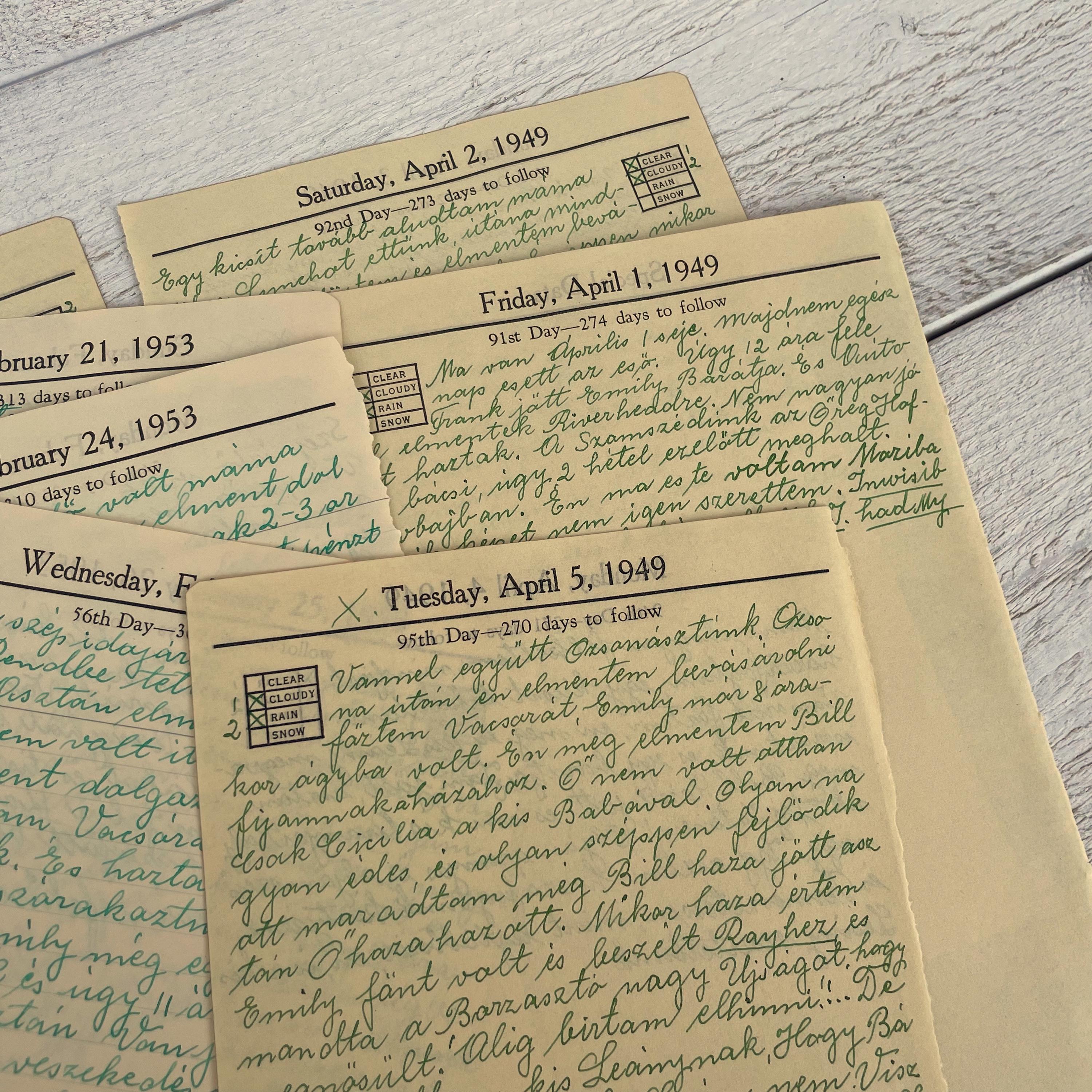 French 1940s-50s Handwritten Agenda Pages - 10 Sheets - for Junk ...