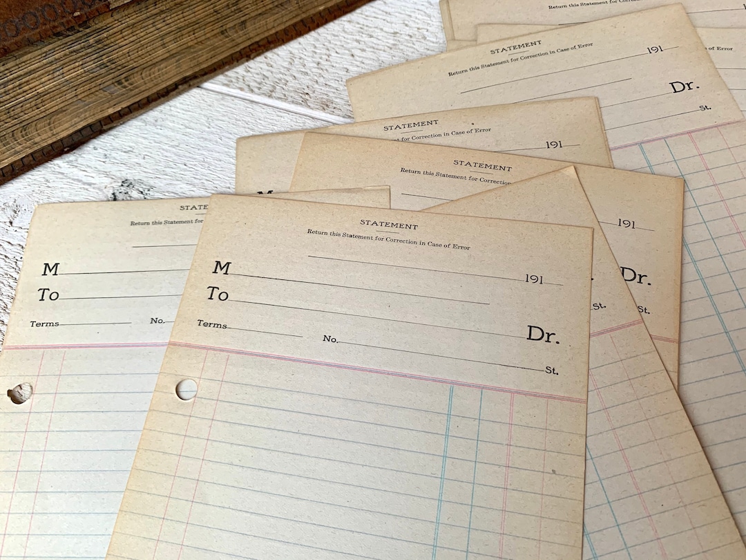 Antique Bill Head Receipts, Unused Ledger Account Sheet, Statement ...