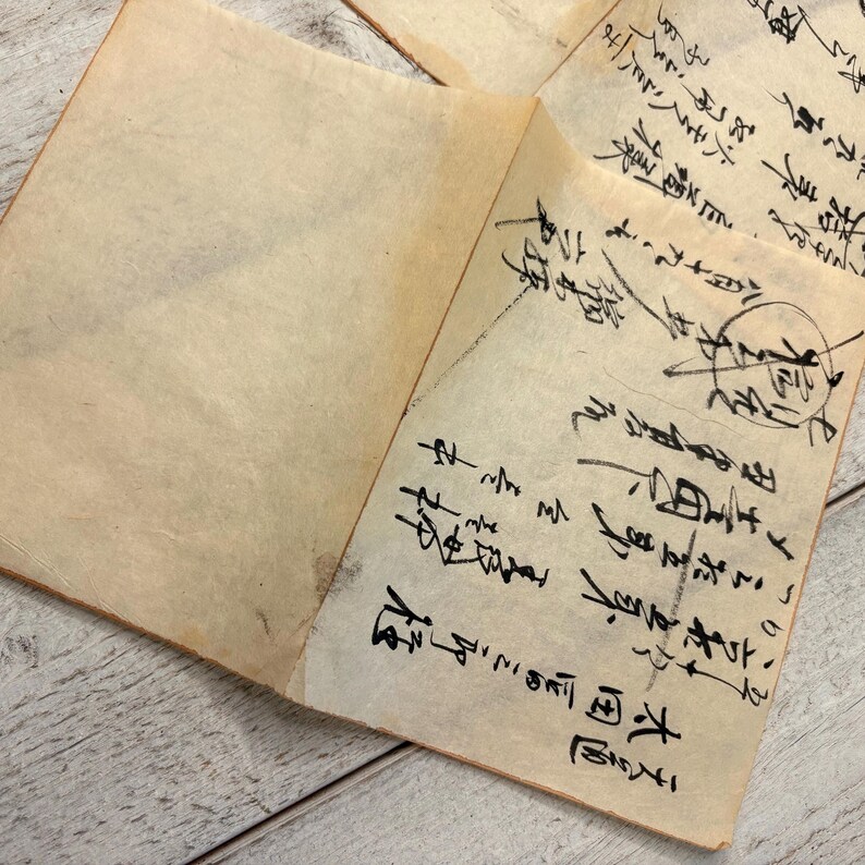 Antique Japanese Handwritten Pages - 5 Folded Sheets - Ephemera for ...