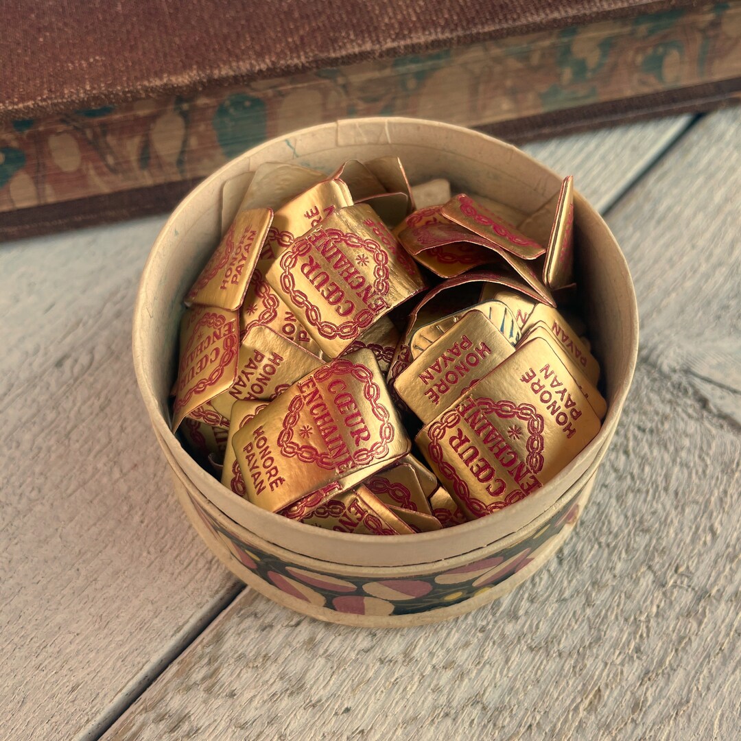 Vintage French Tiny Labels for Crafts, Metallic Foil Parfume Advert ...