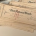 Antique 1890s Bank Checks, Payment Check, Handwritten, Vintage Ephemera ...