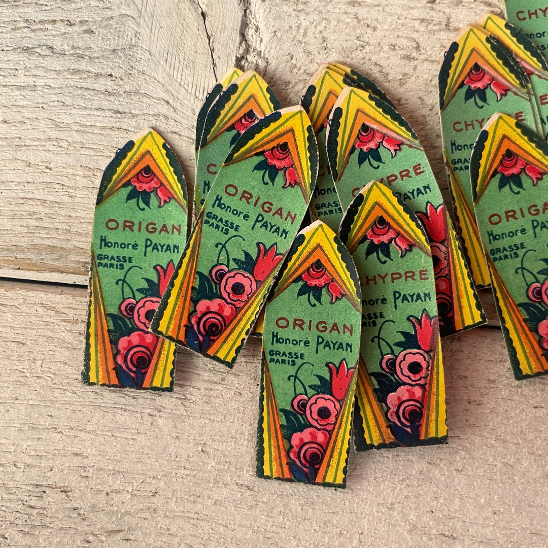 Vintage French Tiny Labels for Crafts, Very Small Parfume Advert ...