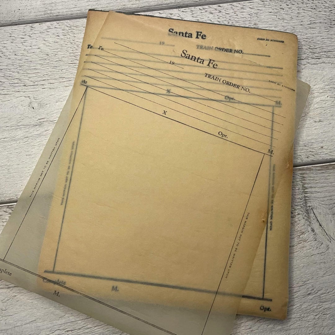 Vintage Onion Skin Train Orders, Tissue Thin Translucent Railroad Forms ...