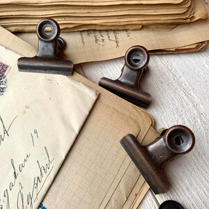 Paper Clips, 8 Pcs Medium Size, Antique Bronze Color, Bulldog Clip, for ...