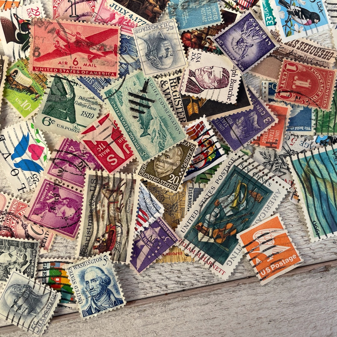 Vintage USA Postage Stamps Huge Set, Canceled Stamps, Used Off-paper ...