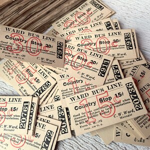 Vintage Bus Tickets, Transportat Ticket, Scrapbooking Ephemera for ...