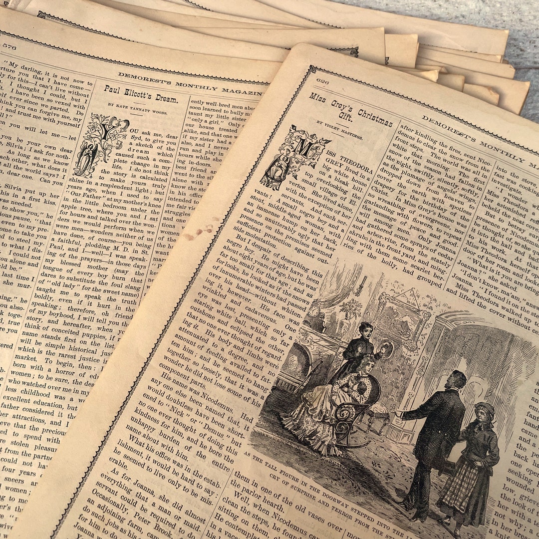 Antique 1800s Magazine Pages, Victorian Demorests Monthly Magazines ...