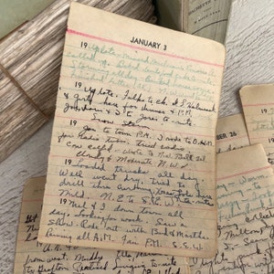 Vintage Diary Pages, Handwritten Agenda Sheets, Five Year Diary 1930s ...