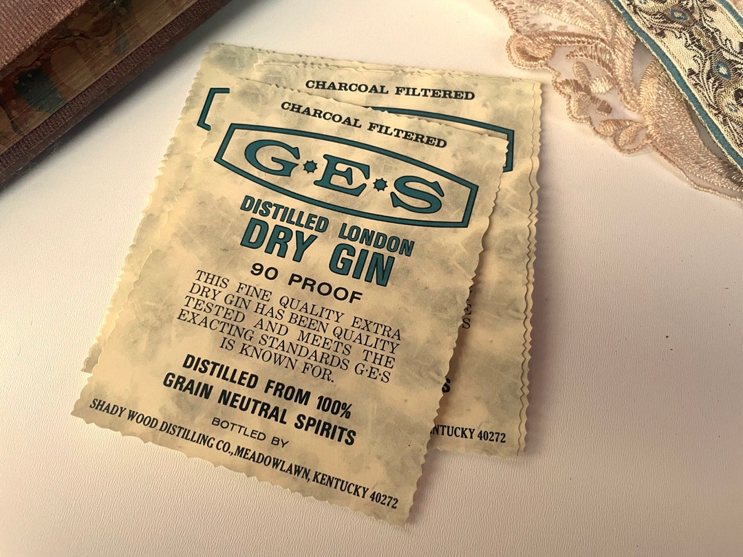 Vintage Ges Gin Bottle Labels, Label Set for Junk Journal, Scrapbooking ...