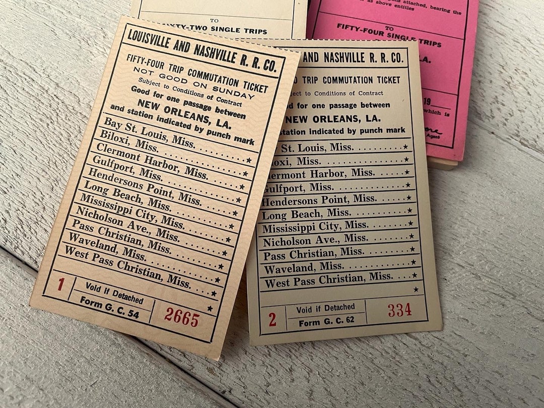 Vintage Train Tickets, Large Paper Ticket, Antique Railroads Ephemera ...