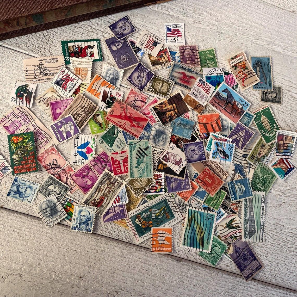 Vintage USA Postage Stamps Huge Set, Canceled Stamps, Used Off-paper ...