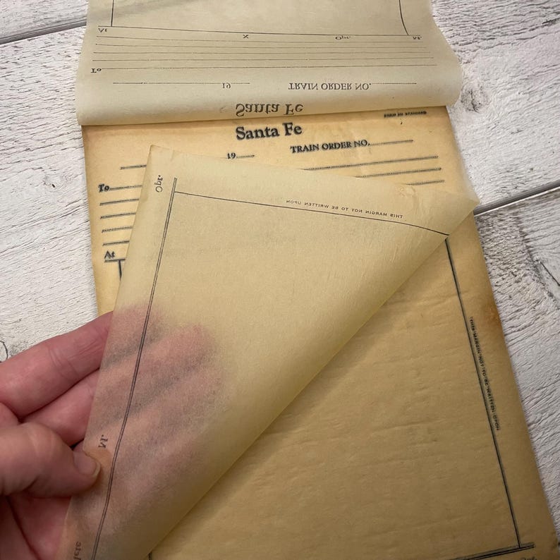 Vintage Onion Skin Train Orders, Tissue Thin Translucent Railroad Forms ...