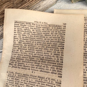 Antique Swedish Book Pages 1780s, Vintage Book Pages, Junk Journal ...