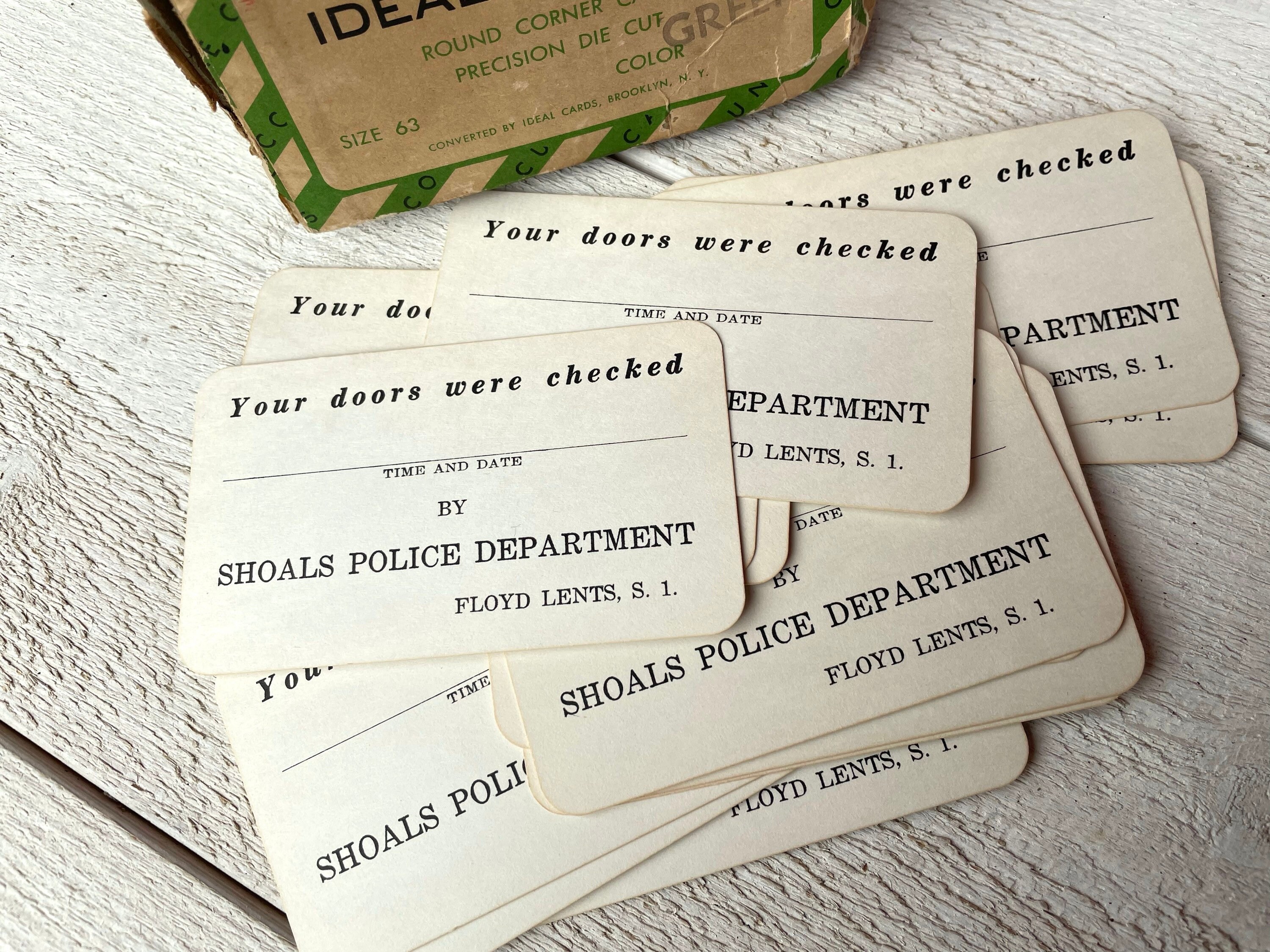 Vintage Announcement Cards, Police Property Check, Card for ...