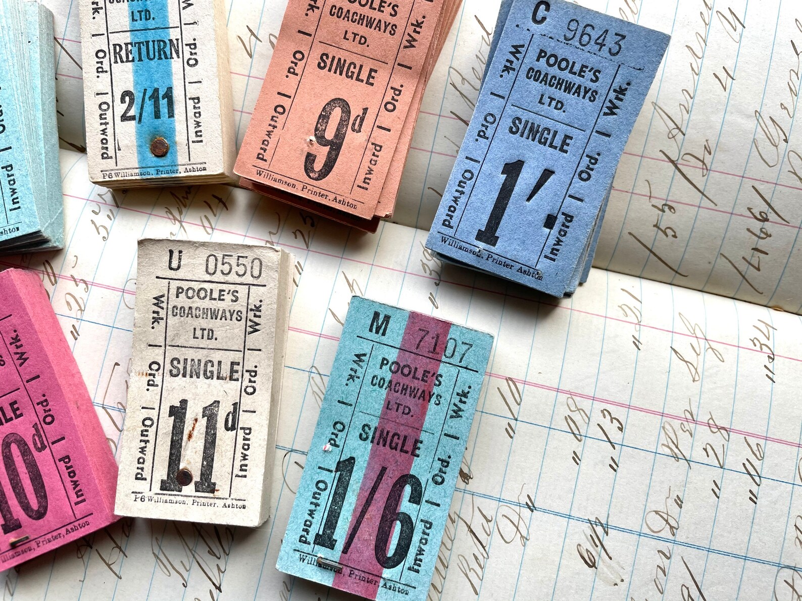 Vintage Bus Tickets Set Old UK Punch Ticket Colorful - Etsy UK