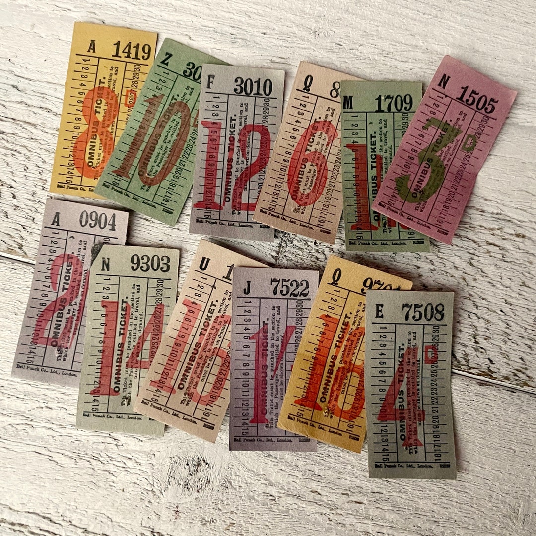 Vintage Bus Tickets, UK Punch Ticket Set for Junk Journal and ...