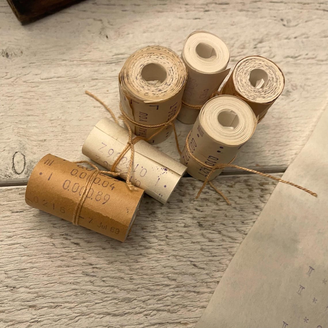 Vintage Used Cash Register Rolls, Adding Machine, Numbers Receipts ...