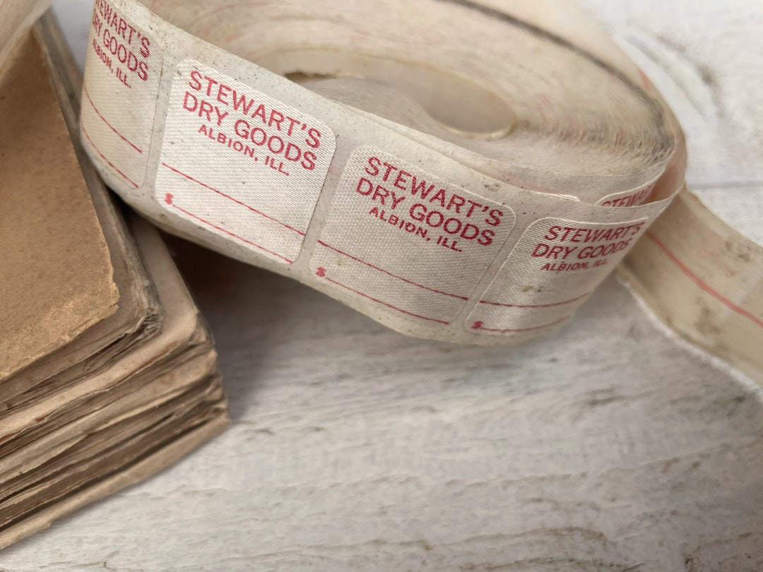 Vintage Price Label Stickers, Fabric Coated, Scrapbooking Ephemera ...