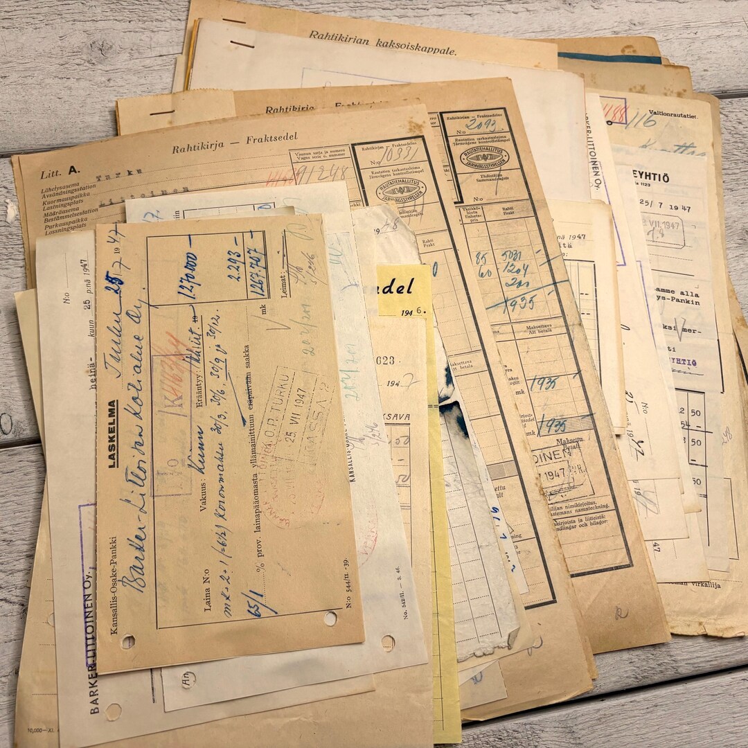 Vintage 1940s-1950s Account Ephemera - 10 Sheets - Random Pick, Old ...