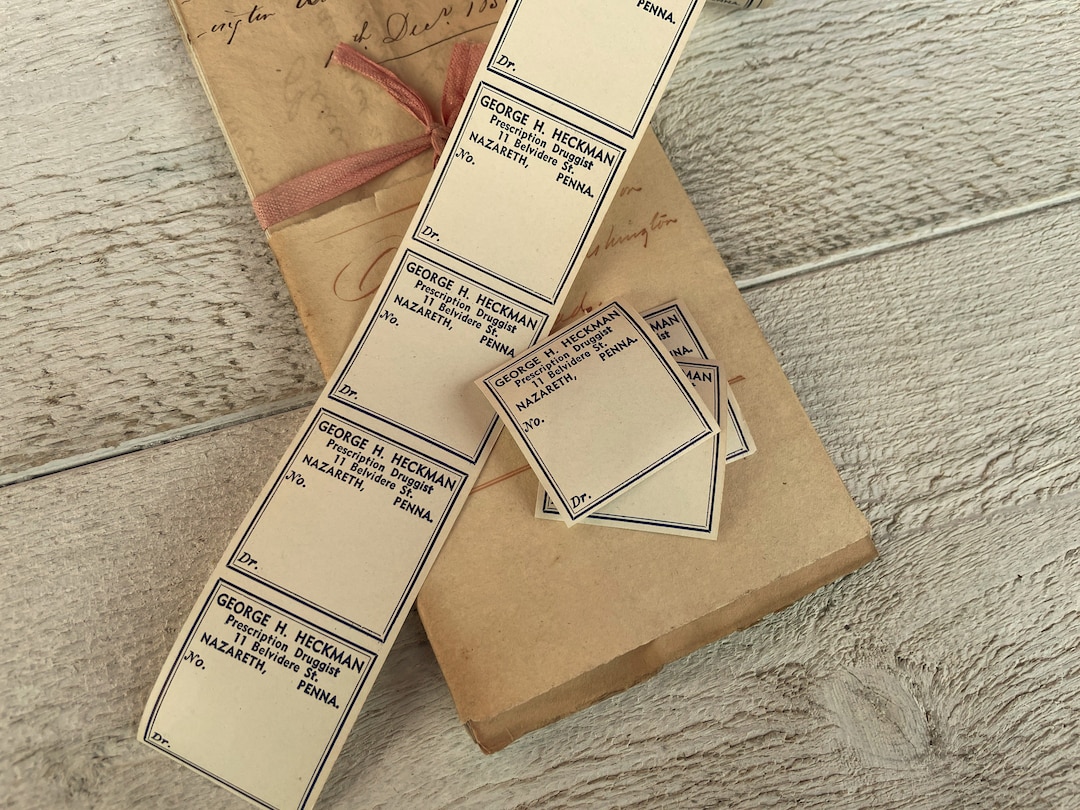 Vintage Rx Instruction Labels, Unused Pharmacy Label, Small Ephemera ...