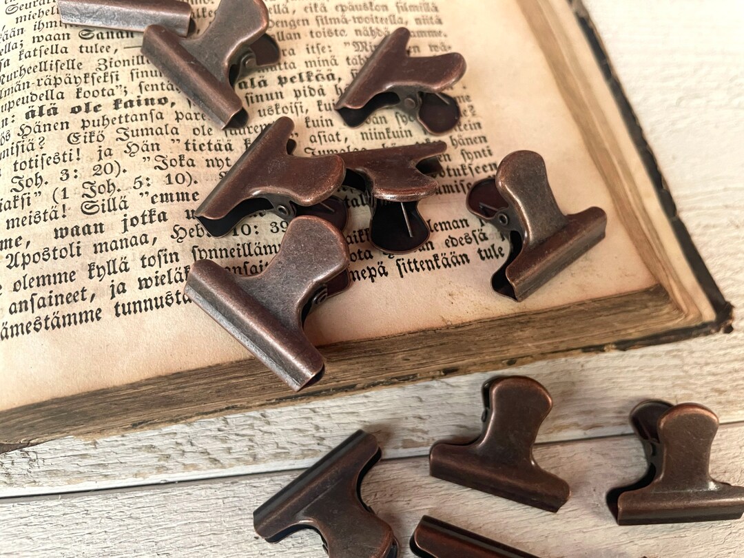 NEW Small Paper Clips, Antique Bronze Finish, Planner Clip, Vintage ...