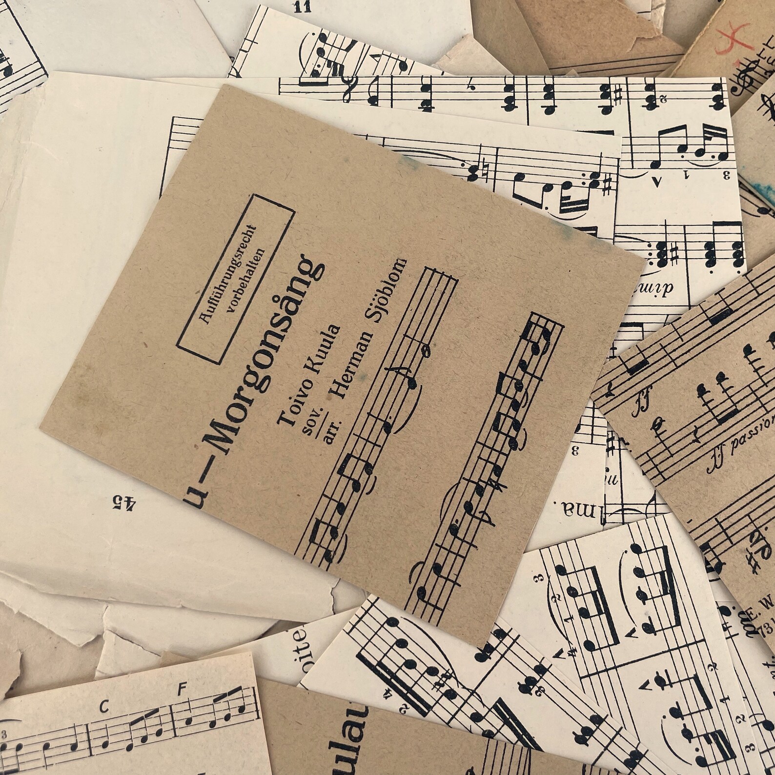 Music Sheet Scraps Set - 30 Scrap Sheets - Assortment for Junk ...
