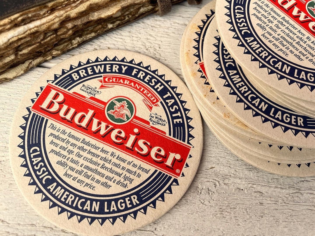 Vintage Coasters, Beer Budweiser, Cardboard Advertisement, for Junk ...