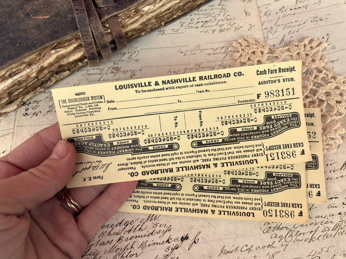 Vintage Train Receipts, Railroad Ephemera, Junk Journal Travel Ephemera ...