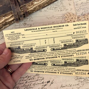 Vintage Train Receipts, Railroad Ephemera, Junk Journal Travel Ephemera ...