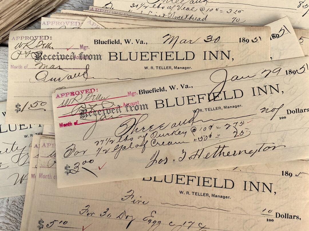 Antique 1890s Bank Checks Payment Check Handwritten Vintage - Etsy