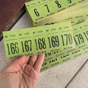 Vintage Green Numbered Ticket Strips, Junk Journal Ephemera, for ...