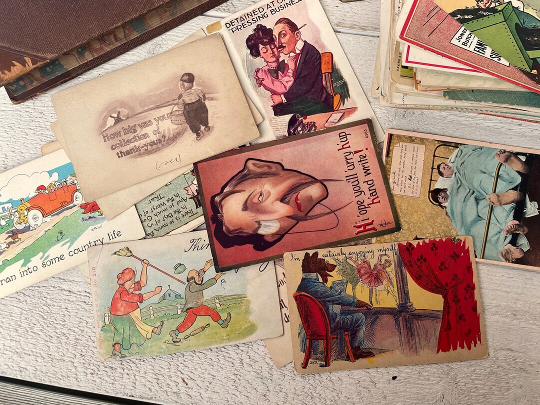 Antique Funny Post Cards, Vintage Ephemera for Junk Journaling, Humor ...