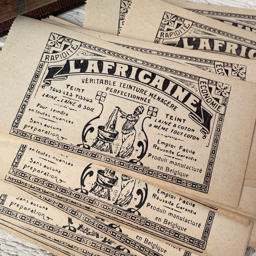 Antique Belgian Paper Labels, Aged Household Label With Patina ...