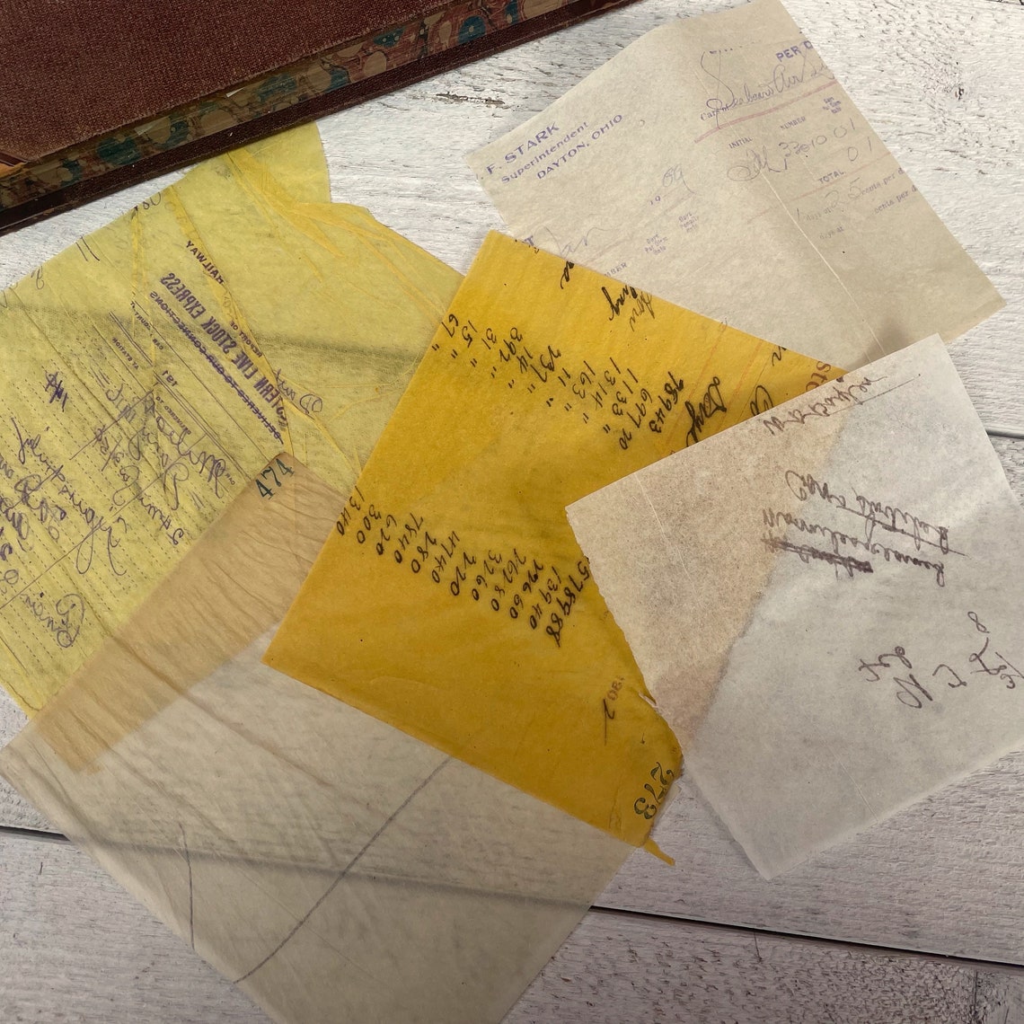 Vintage SCRAPS of Onion Skin Tissue Paper, Thin Cut Papers, From ...