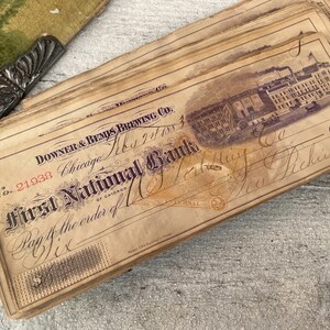 Antique Rare Payment Check, Shabby Stained Patina, Bank Notes, for Junk ...