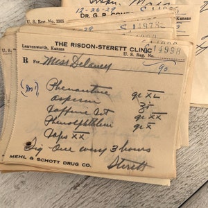 Antique Rx Prescriptions 1920s Handwritten, Pharmacy, Old Apothecary ...