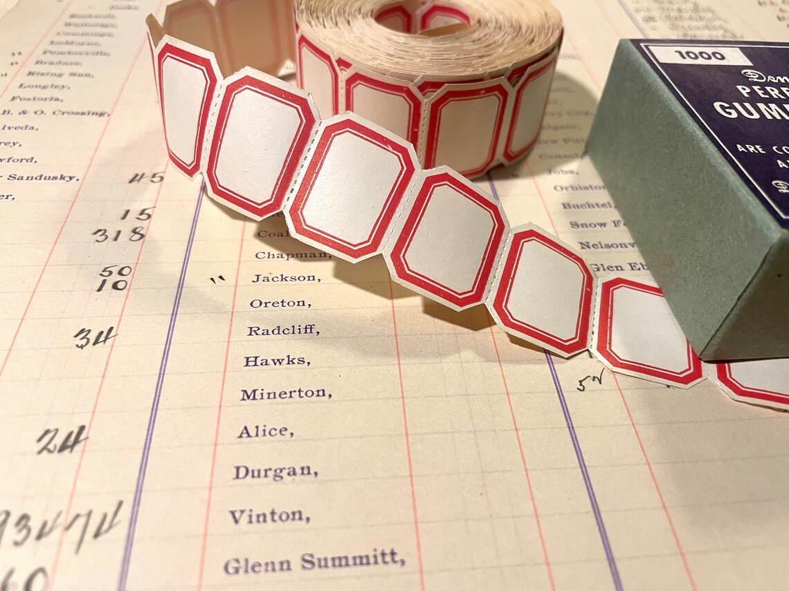 Vintage Original Dennison Labels - 10 Labels - NOT the Roll, NO Box ...