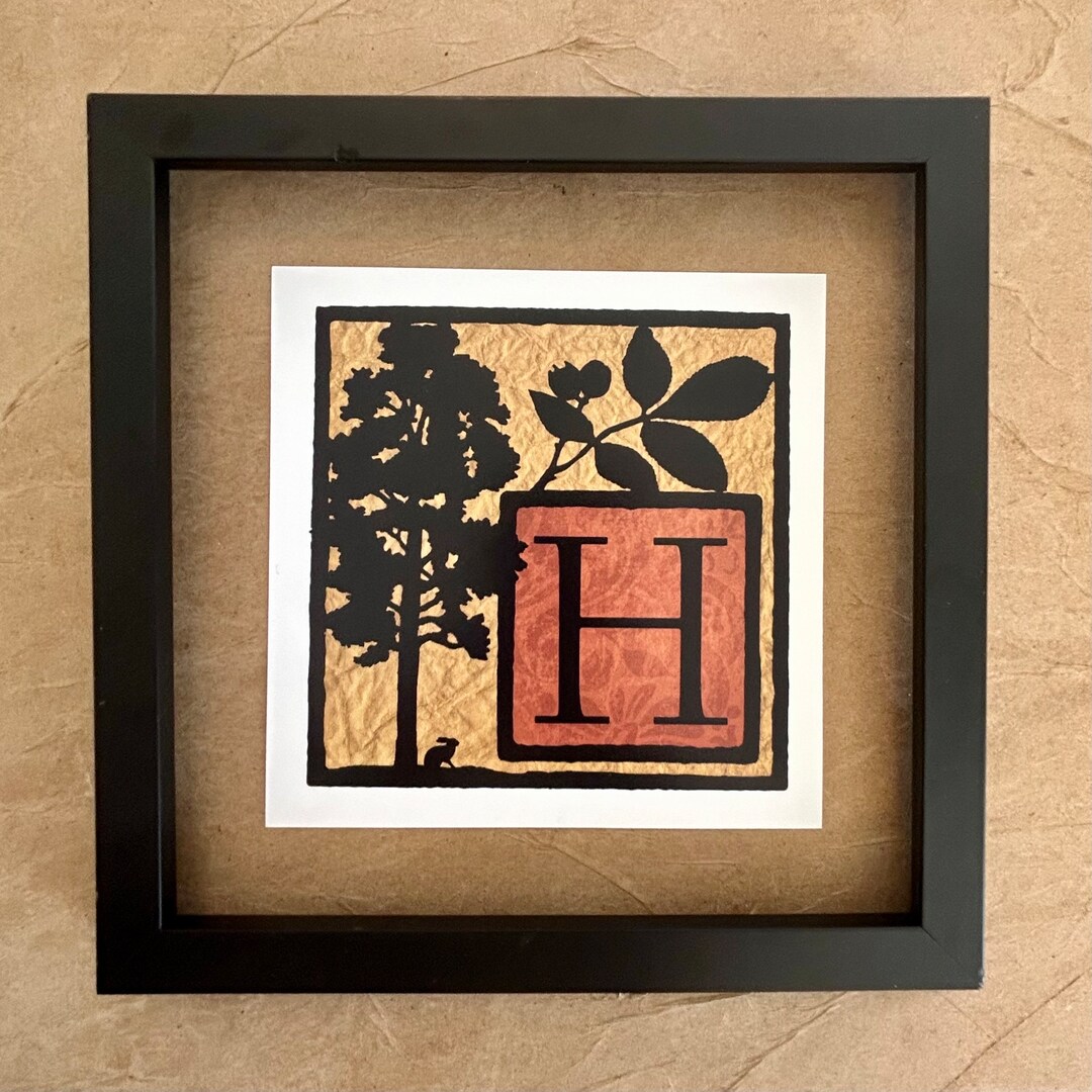 Hickory | Botanical Monogram | Art Print: 6x6, 4x4, Blank Folded ...