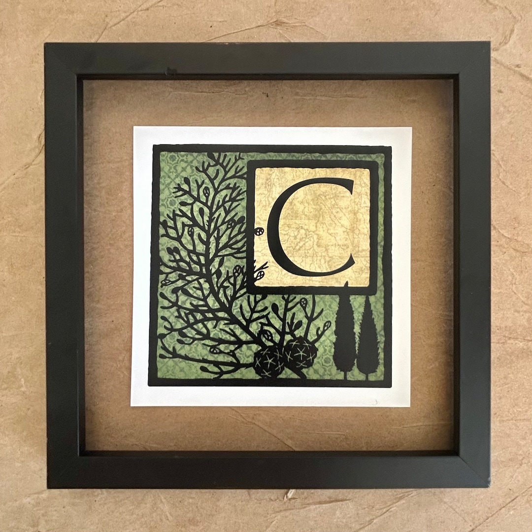 Cypress | Botanical Monogram | Art Print: 6x6, 4x4, Blank Folded ...